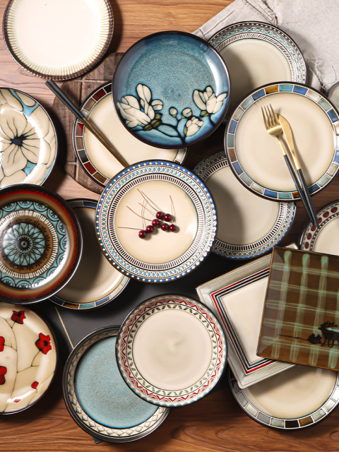 INS-style good-looking plates, creative ceramic tableware, household ...