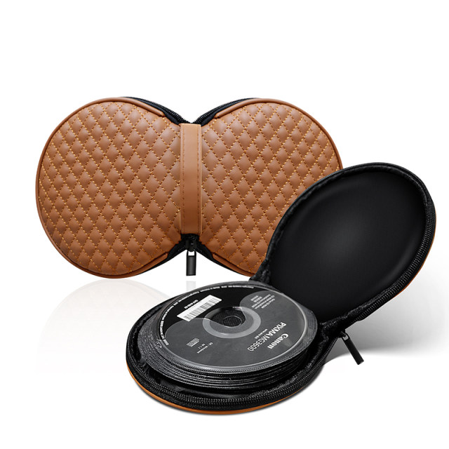 Car CD bag Car CD bag Car leather CD bag storage box CD disc holder bag ...