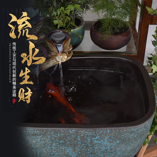 Ceramic ornaments household large rectangular water tank living room ...