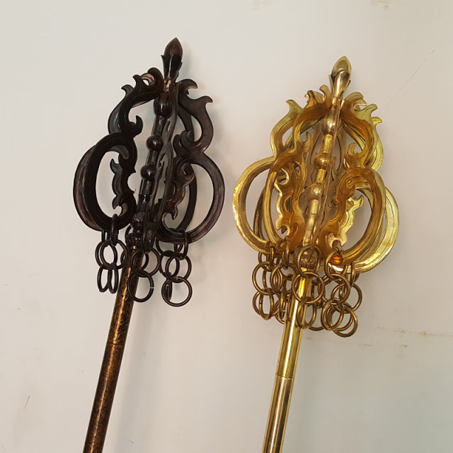 Zen Stand Pure Copper Nine -Ring Tin Wand Shaolin Fang Da Xuanzang Hand ...