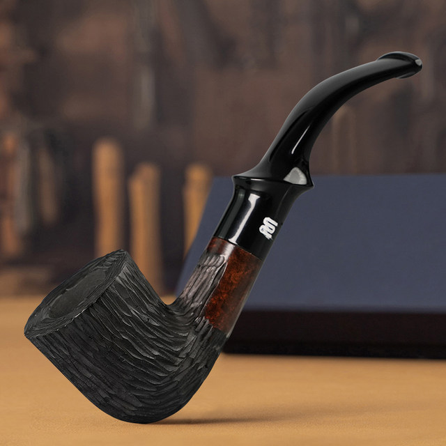 Heather wood small pipe men's handmade portable pipe bent solid wood ...