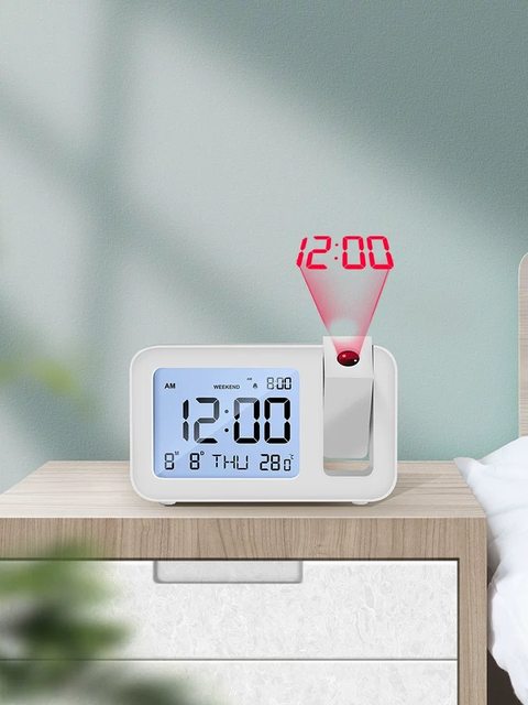 Projection alarm clock for bedroom students' special black technology ...