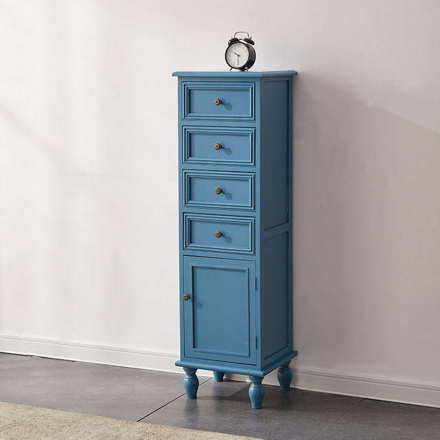 Solid wood narrow chest of drawers bedroom storage storage cabinet ...
