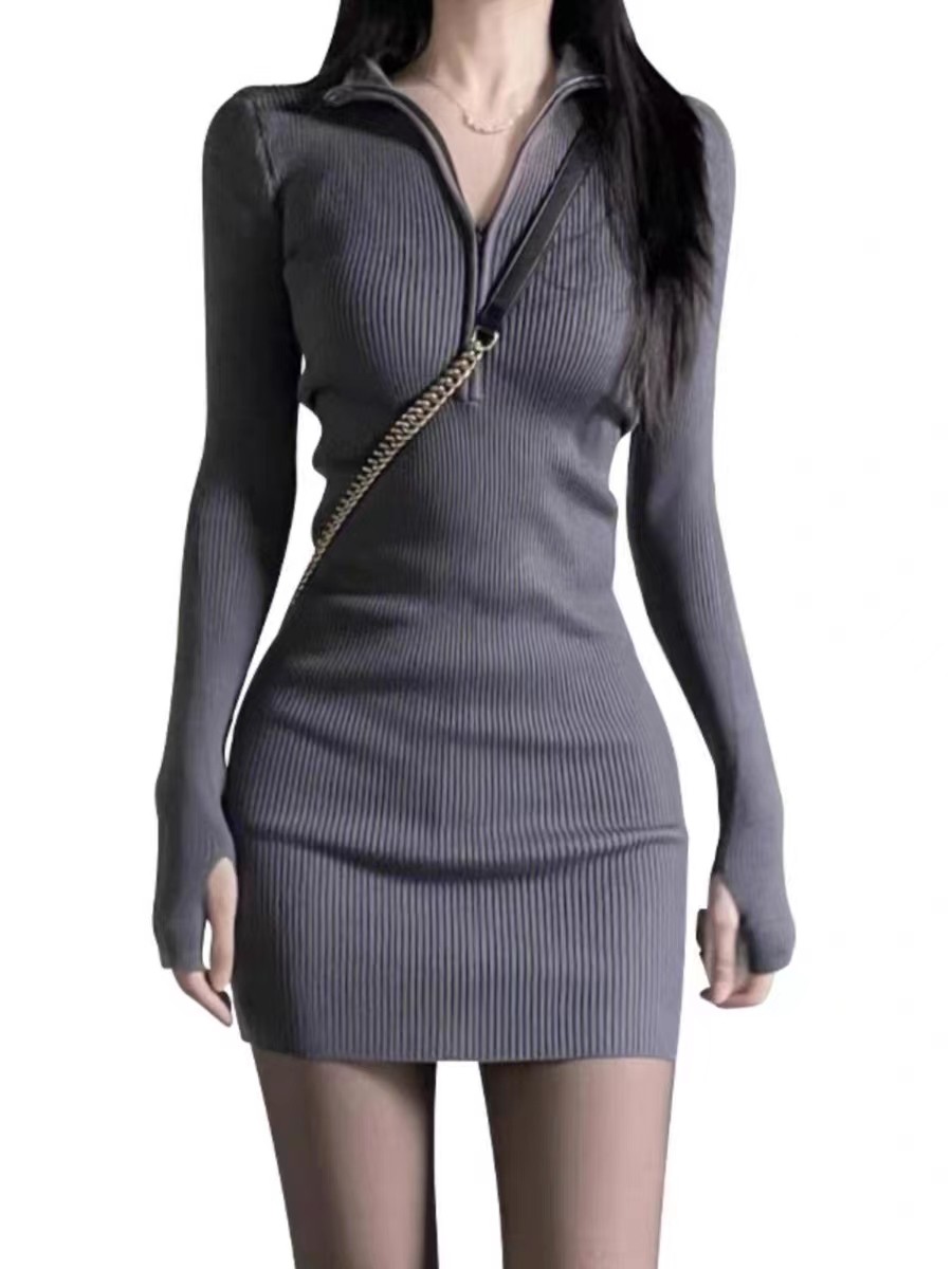 High-end and super good-looking inner bottoming knitted dress for women ...