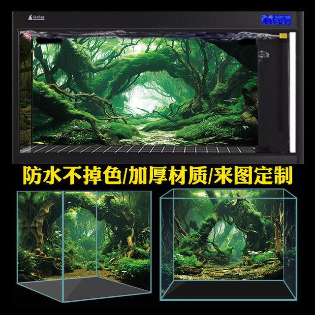 Fish tank background paper painting high-definition picture 3d three ...
