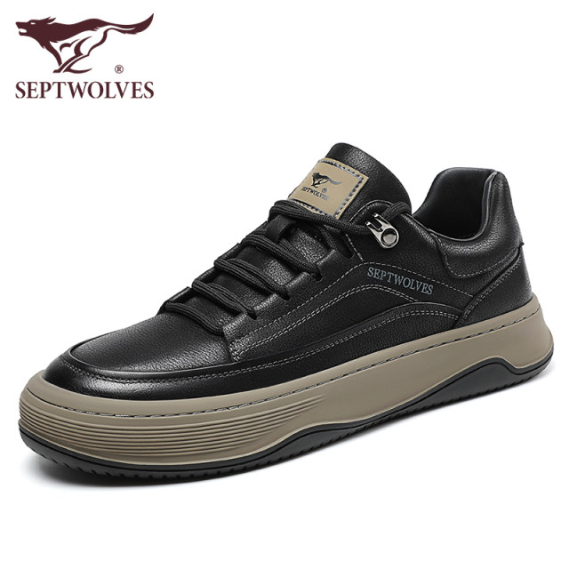 Septwolves first-layer cowhide men's shoes autumn and winter men's ...