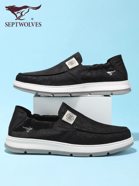 Seven Wolf Canvas Shoes Men's Low-top Black Casual Shoes 2025 New ...
