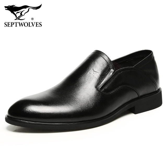 Septwolves Men's Shoes Autumn Slip-on Business Leather Shoes Middle ...