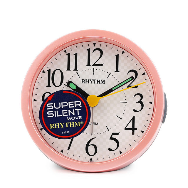 Genuine RHYTHM Japanese clock silent sweep seconds small alarm clock ...