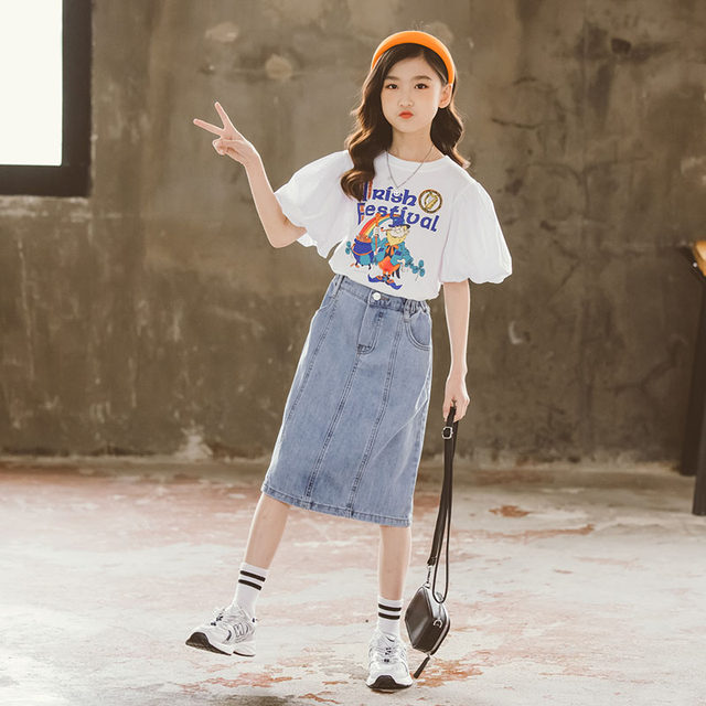 Medium-sized girls internet celebrity suit 2021 summer new style little ...