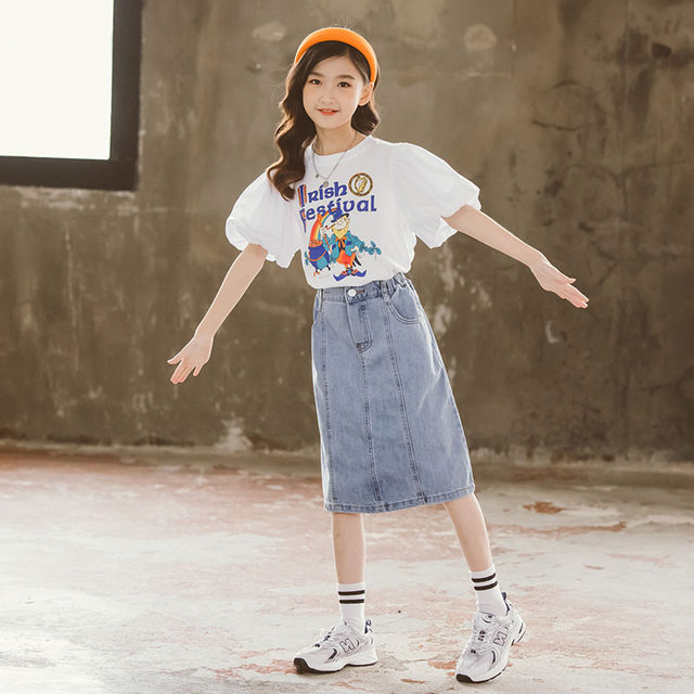 Medium-sized girls internet celebrity suit 2021 summer new style little ...