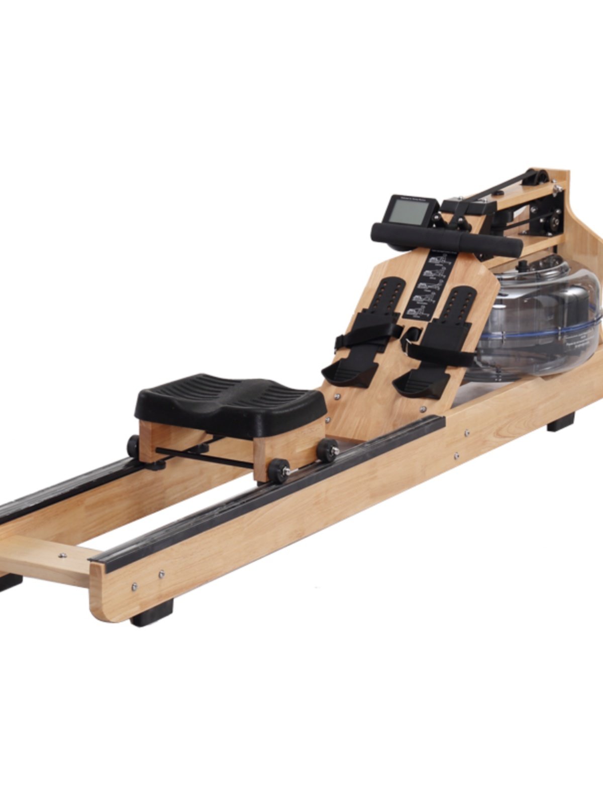 Wood Grain Water Resistance Rowing Machine - Foldable Home Fitness