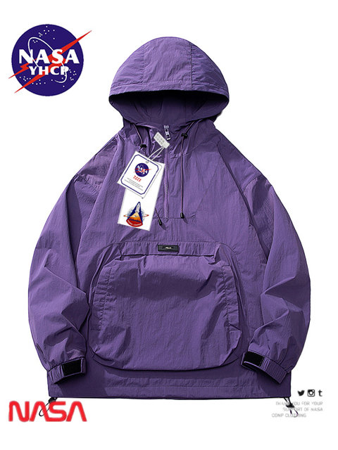 NASA co -branded couple high -level sensor jacket hooded casual sleeve ...