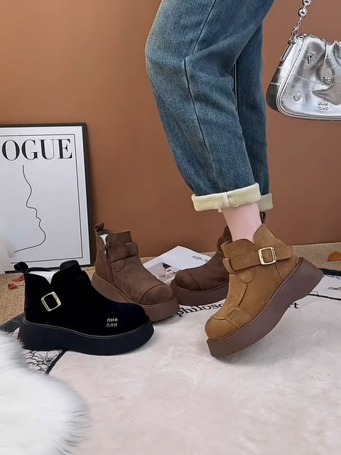 Thick -bottom Bolken boots female new 2024 winter warm and velvet ...