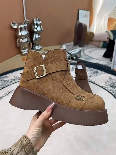 Thick -bottom Bolken boots female new 2024 winter warm and velvet ...