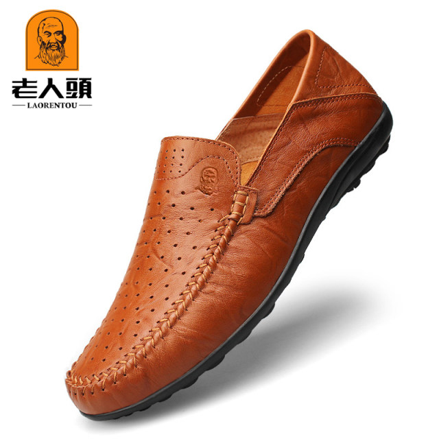 Old man's head spring new first-layer cowhide casual leather shoes for ...