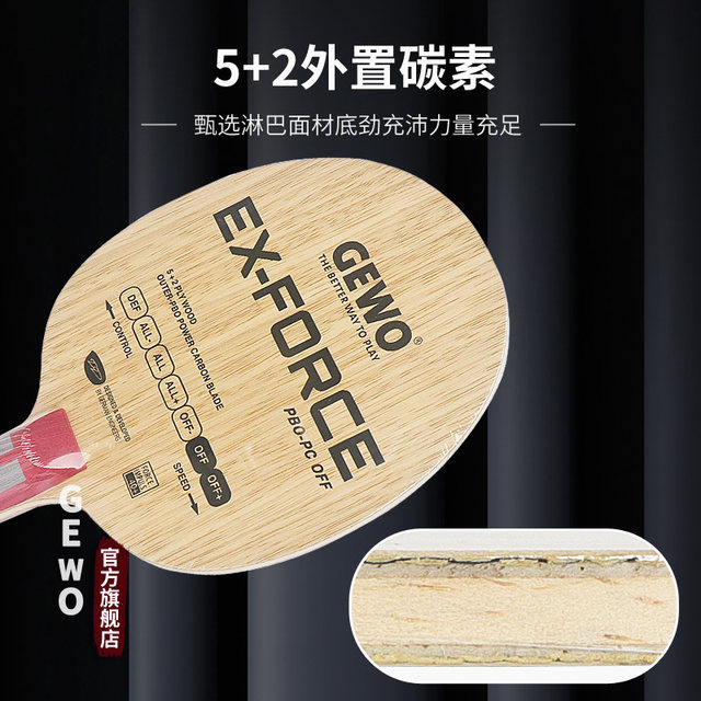 German GEWO table tennis racket professional blade magma 5+2 external ...