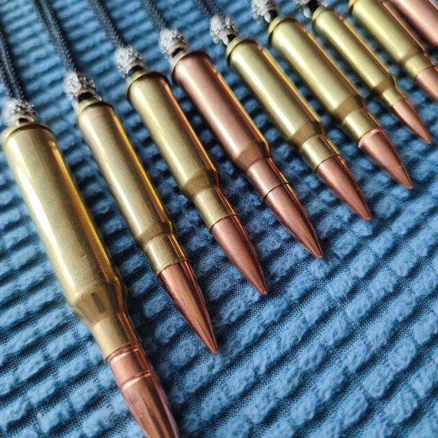 98K bullet necklace AK real warhead bouncing shell craftsmanship wolf ...