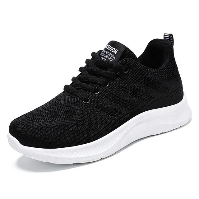 Shoes for women's casual soft sole sneakers breathable flying mesh ...