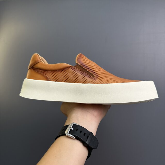 Men's shoe tide shoes summer breathable retro men's loaf shoes hollow ...