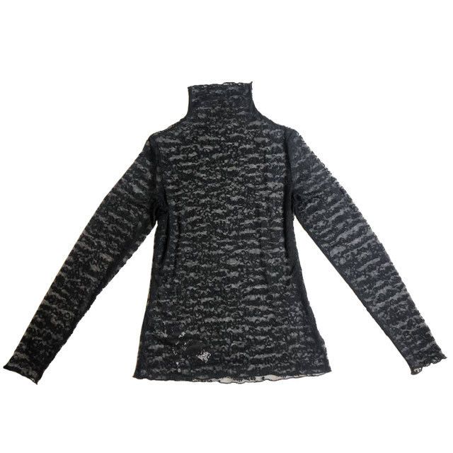 Inner lace bottoming shirt, long sleeves, large size, high collar ...