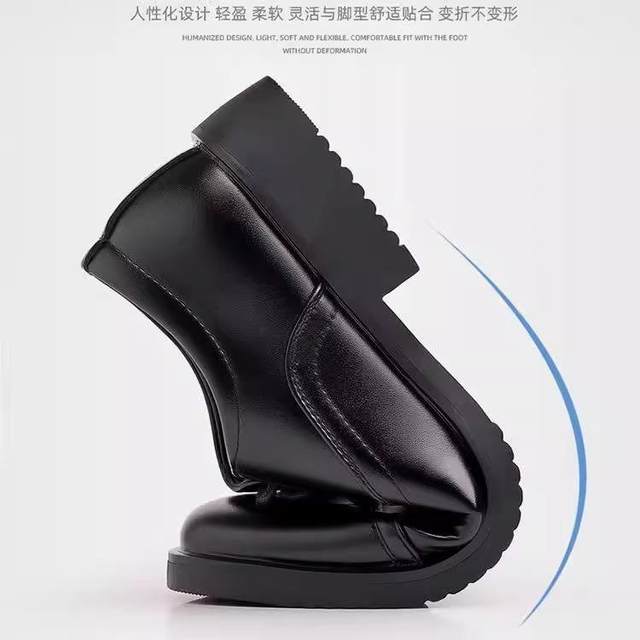 Yierkang leather shoes three-joint officer leather shoes men's genuine ...
