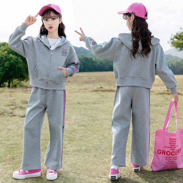 Girls sports suit 2024 spring and autumn new style medium and large ...