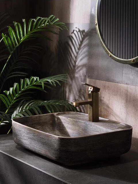 Countertop basin splash-proof small size balcony wash basin single ...