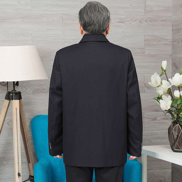 Thick autumn old father's jacket, middle-aged and elderly men's autumn ...