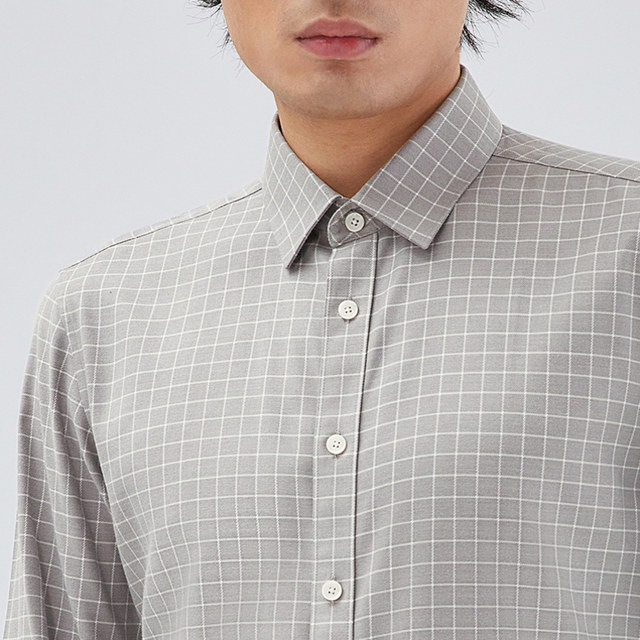 Youngor men's long -sleeved shirt spring and autumn new official ...