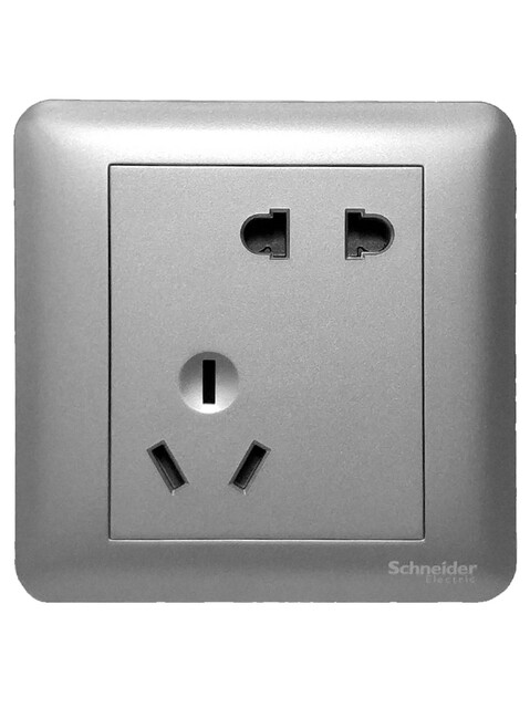 Schneider switch socket wall panel free fluorescent ins gray 86 five-hole USB power supply 16a