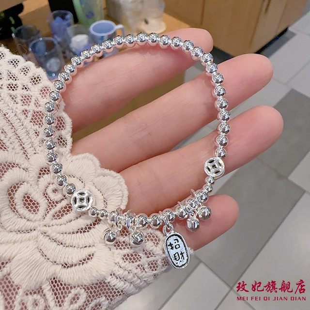 Hong Kong Zhengsheng Fortune Fortune Blessing Bells S925 Sterling Silver Bracelets Simple and ...