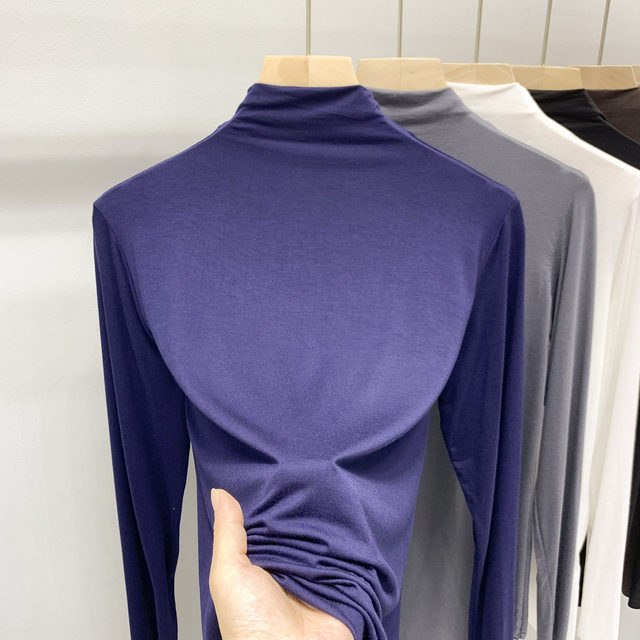 Modal style half turtleneck bottoming shirt for women in spring and ...