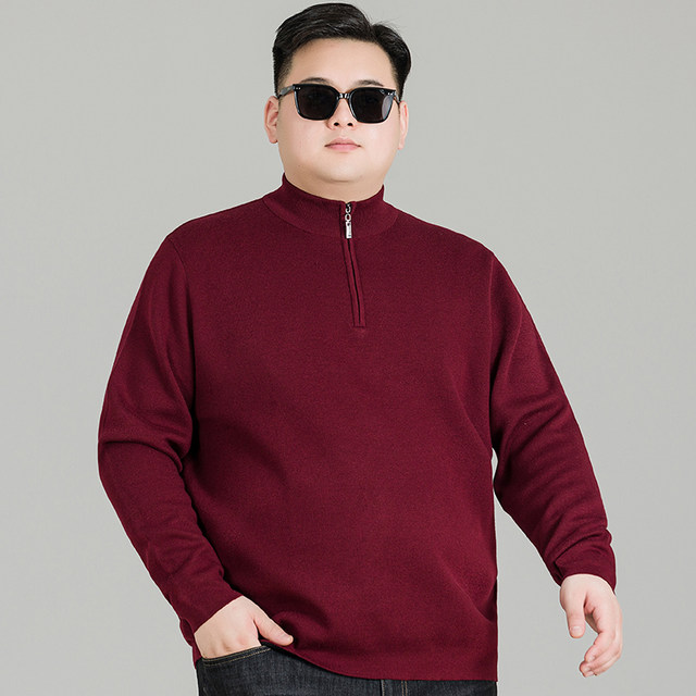 Fat loose extra large half-height zipper sweater autumn and winter tops ...