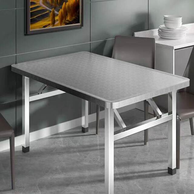 New thickened stainless steel barbecue table folding table outdoor ...