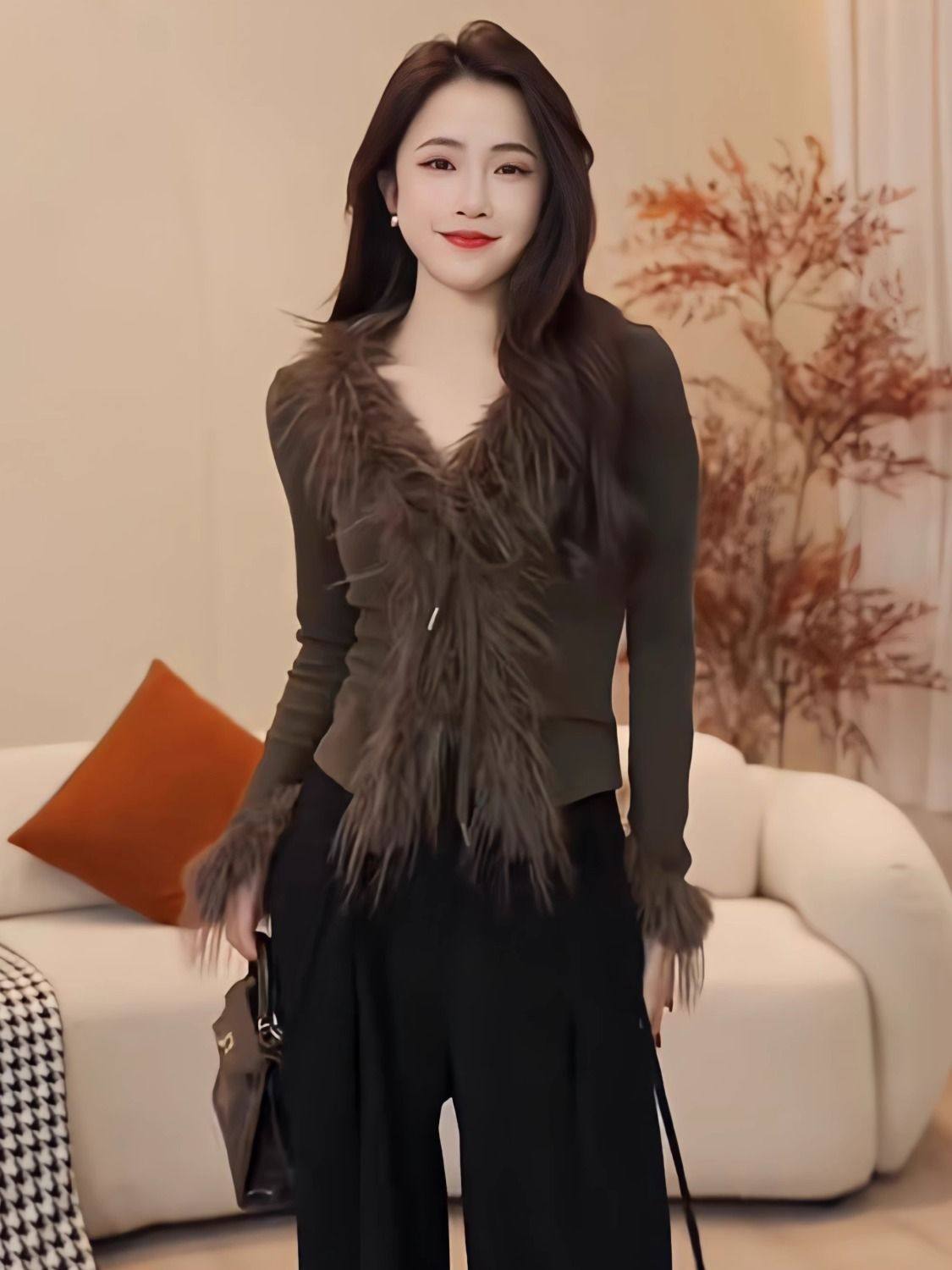 Super size 2-300jin [Jin is equal to 0.5 kg] Fat M winter hair splicing temperament temperament ...