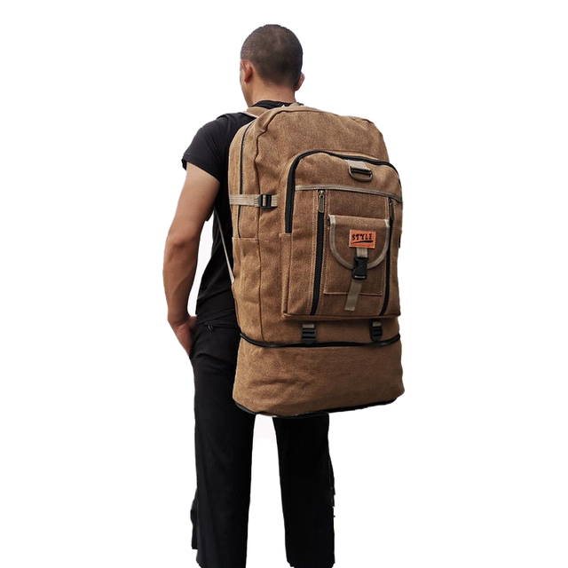 Large-capacity thickened canvas backpack British working luggage ...