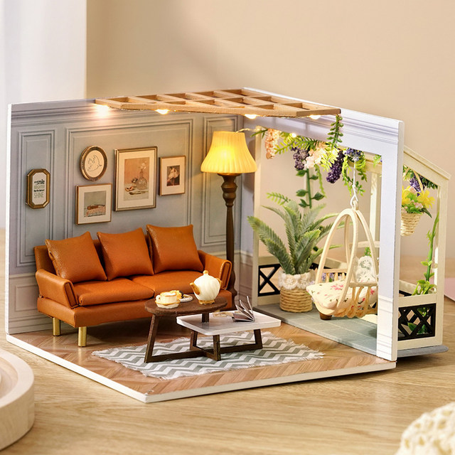 Handmade diy cabin production mini house model house creative miniature ...