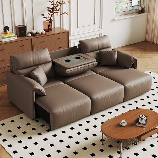 Elephant ear electric ecological leather sofa functional retractable ...