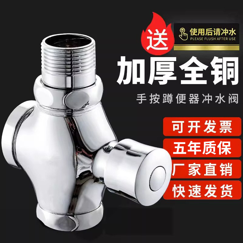 Hand-Press Urinal Flush Valve with Delay Switch