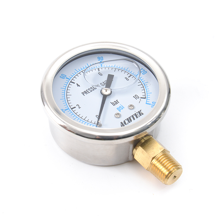 Acutek Shockproof Pressure Gauge YN60 10Bar PT1 4 Air Hydraulic