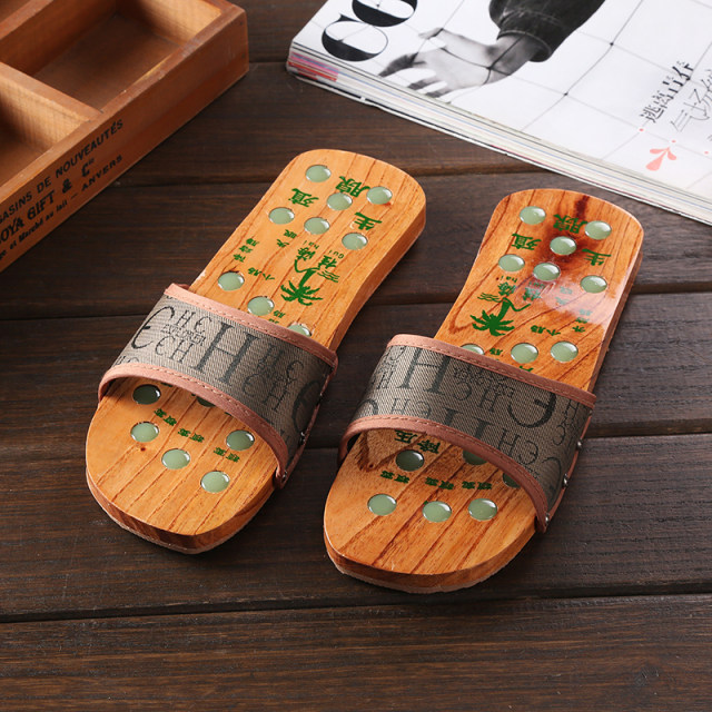 Wood slippers Male casual wooden cricket Chinese style couple wooden ...