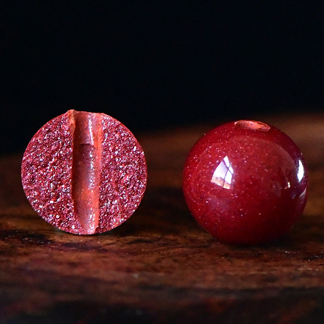 Natural cinnabar loose beads purple gold sand imperial sand raw stone ...