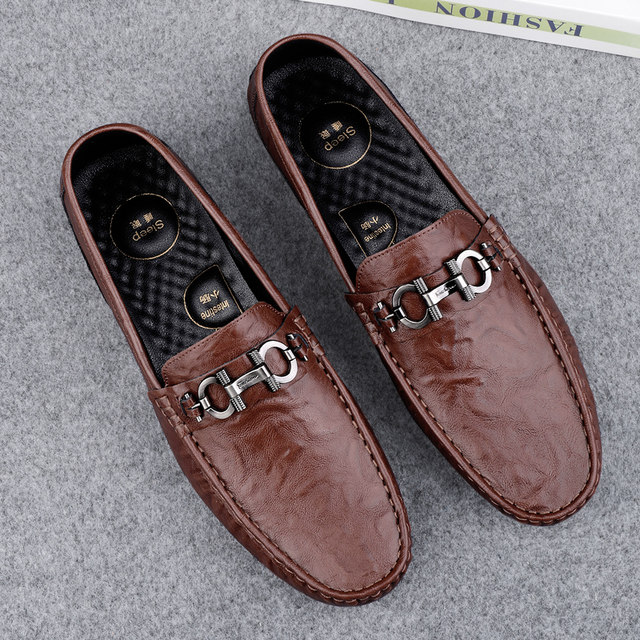 Genuine leather beans shoes men's 2025 new spring versatile business ...