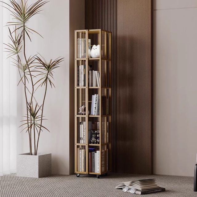 Rotating bookshelf home living room can move multi -layer shelf solid ...