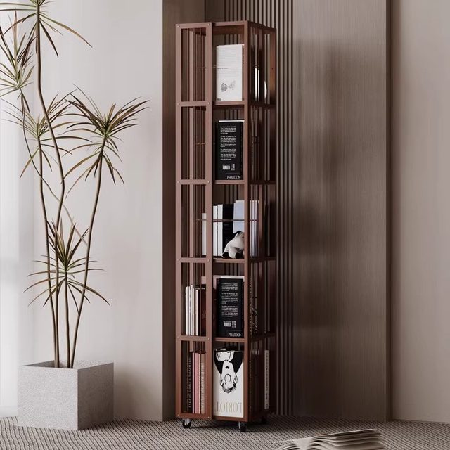 Rotating bookshelf home living room can move multi -layer shelf solid ...