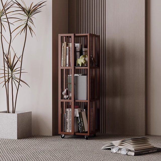 Rotating bookshelf home living room can move multi -layer shelf solid ...