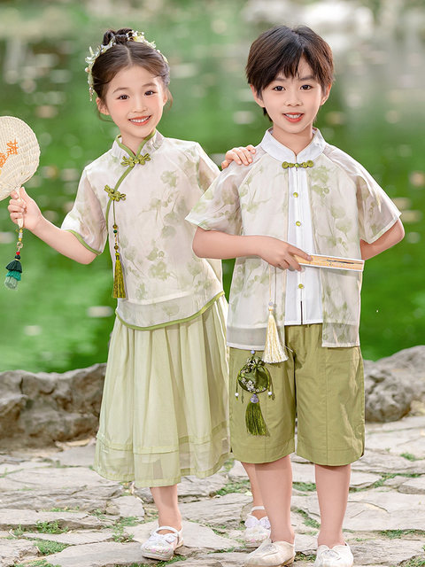 Children's Chinese style Hanfu performance costumes Summer clothing ...