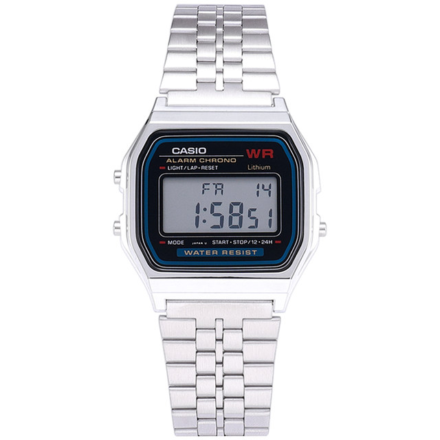 CASIO Casio small square student watch female small silver block ...