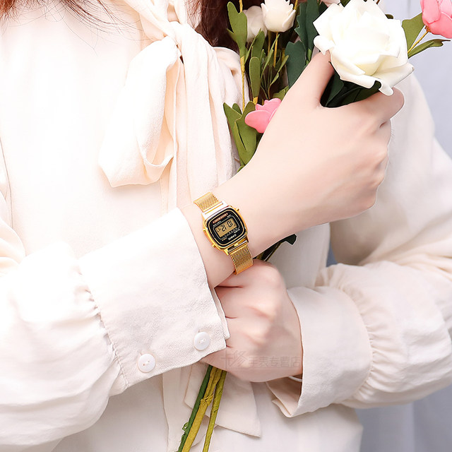 Casio Casio retro small gold watch female student fashion small square ...